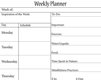 Minimalist White Ivory Weekly Planner Printable Digital Download - Etsy