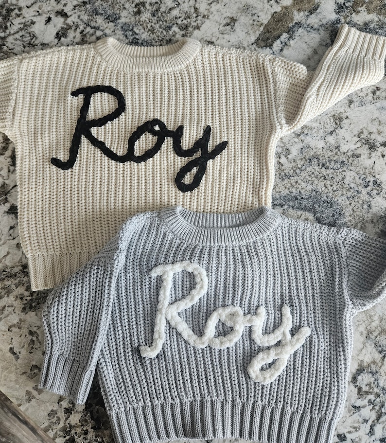 Custom Embroidered Sweaters| Baby Name Announcement| Baby & Children ...