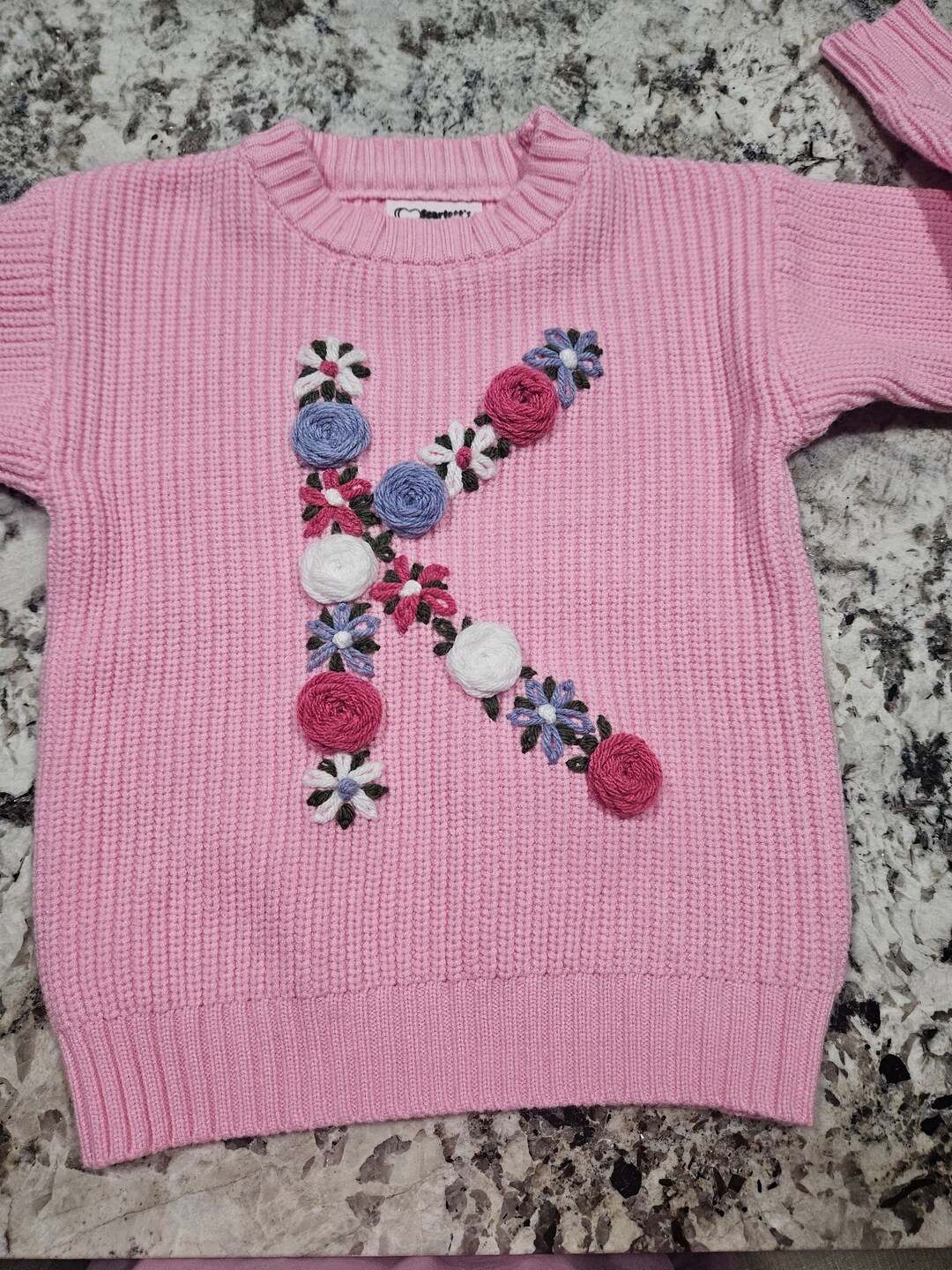 Floral Initial Hand Embroidered Sweaters! - Etsy
