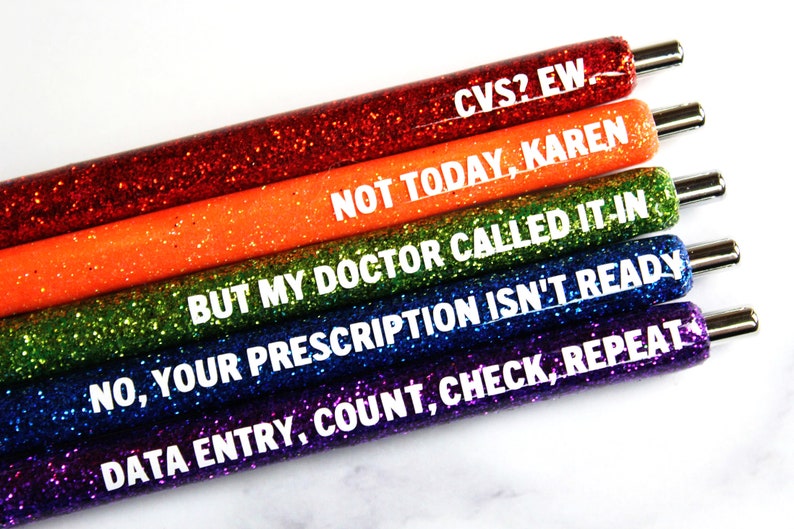 Pharmacy Phrase Glitter Pens - Retail Pharmacy Pens - Pharmacy ...