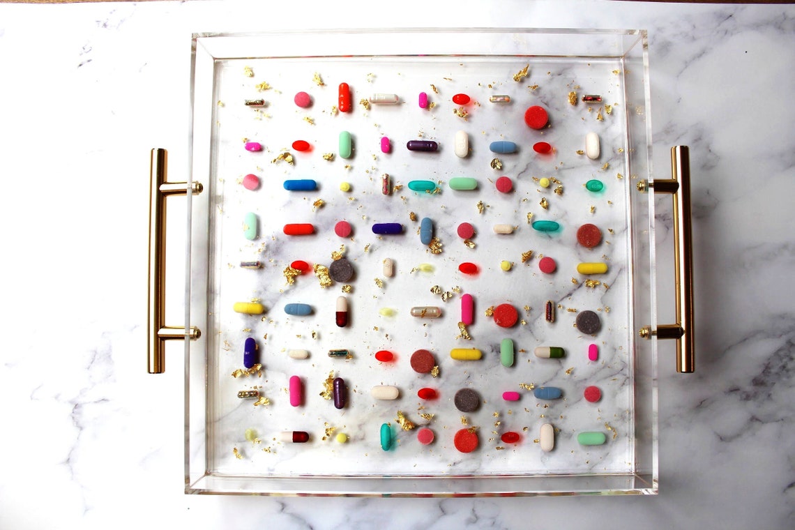 12x12 Pill Decorative Tray - Etsy