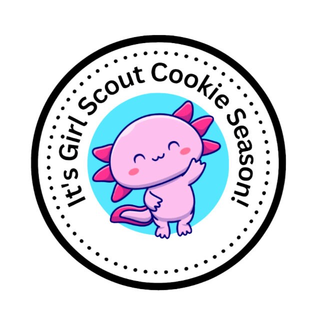 Girl Scout Cookie Axolotl 2024 Mascot Digital PNG Image File 10 ...