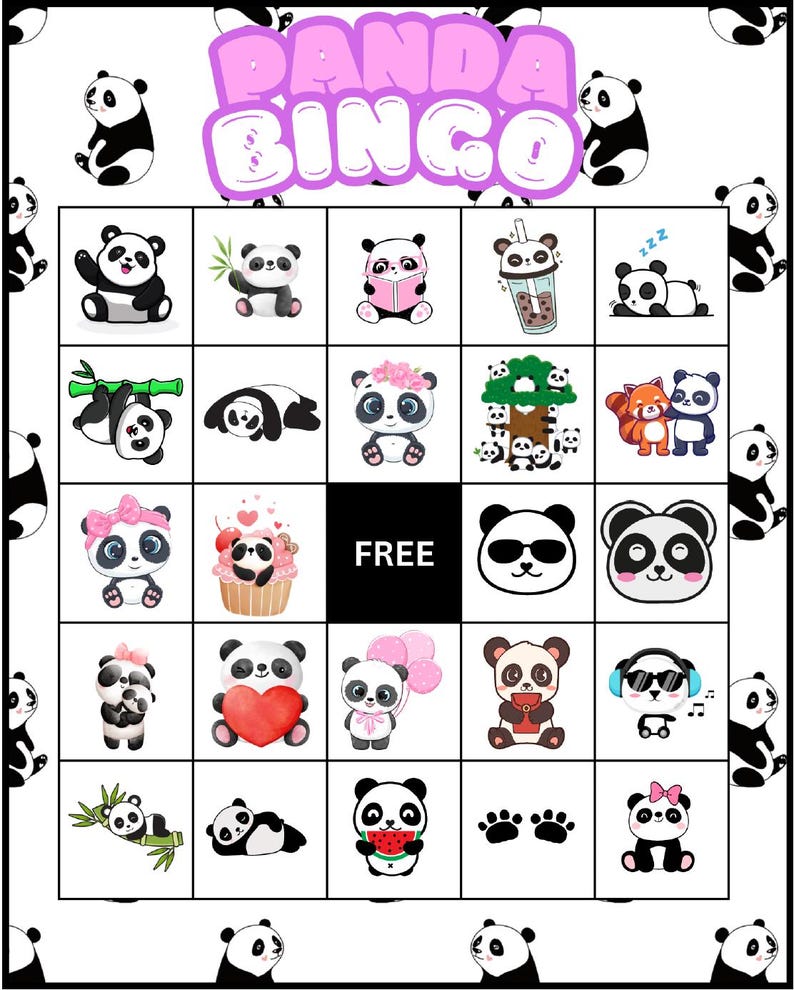 Panda Bingo Printable, Instant Download, 2025 Girl Scout Mascot Theme ...