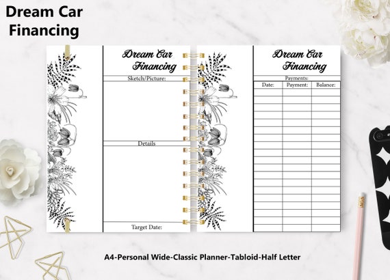 Editable and Printable Car Financing Chart - Etsy