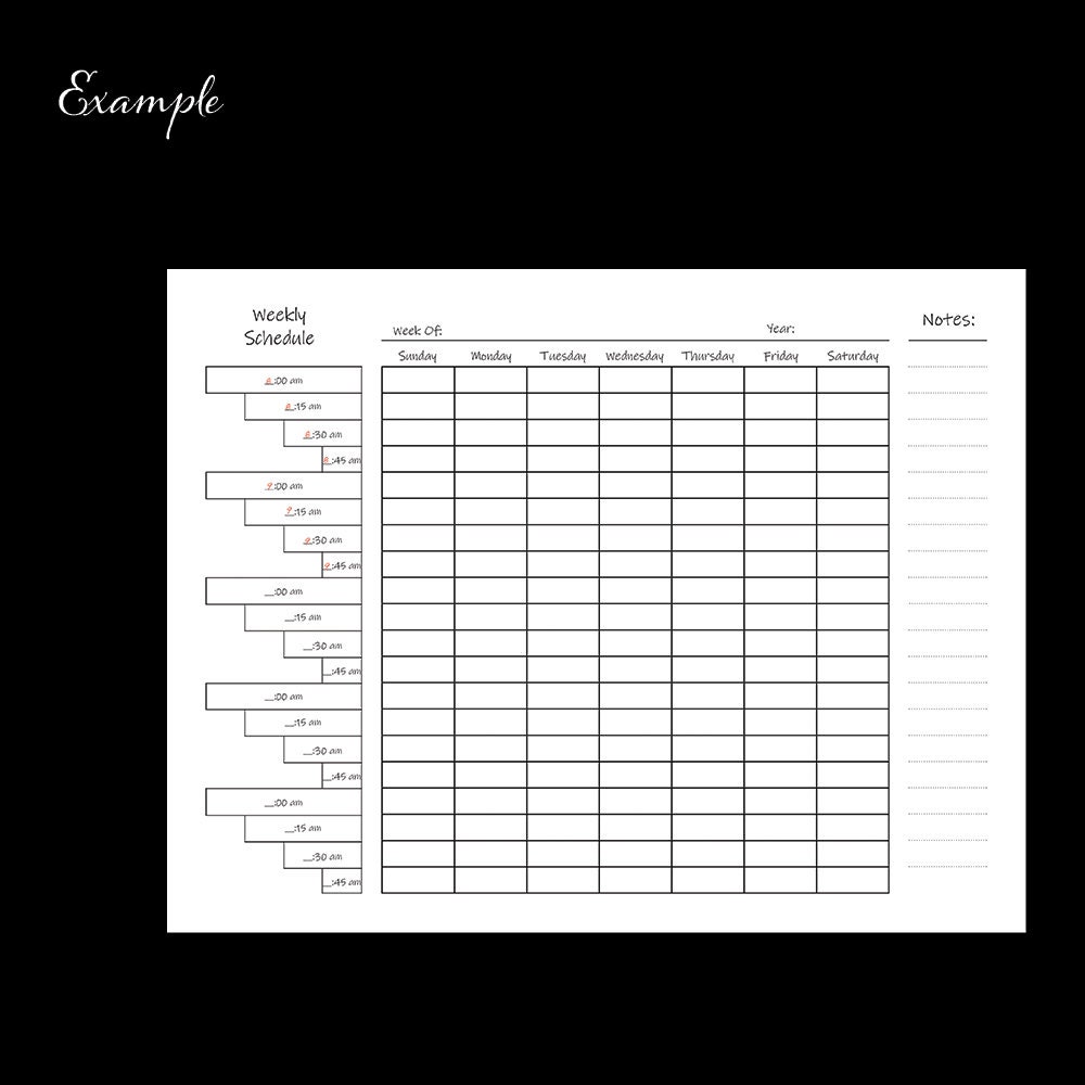 15 Minute Untimed Weekly Planner Mon/ Sun Start Letter A4 - Etsy