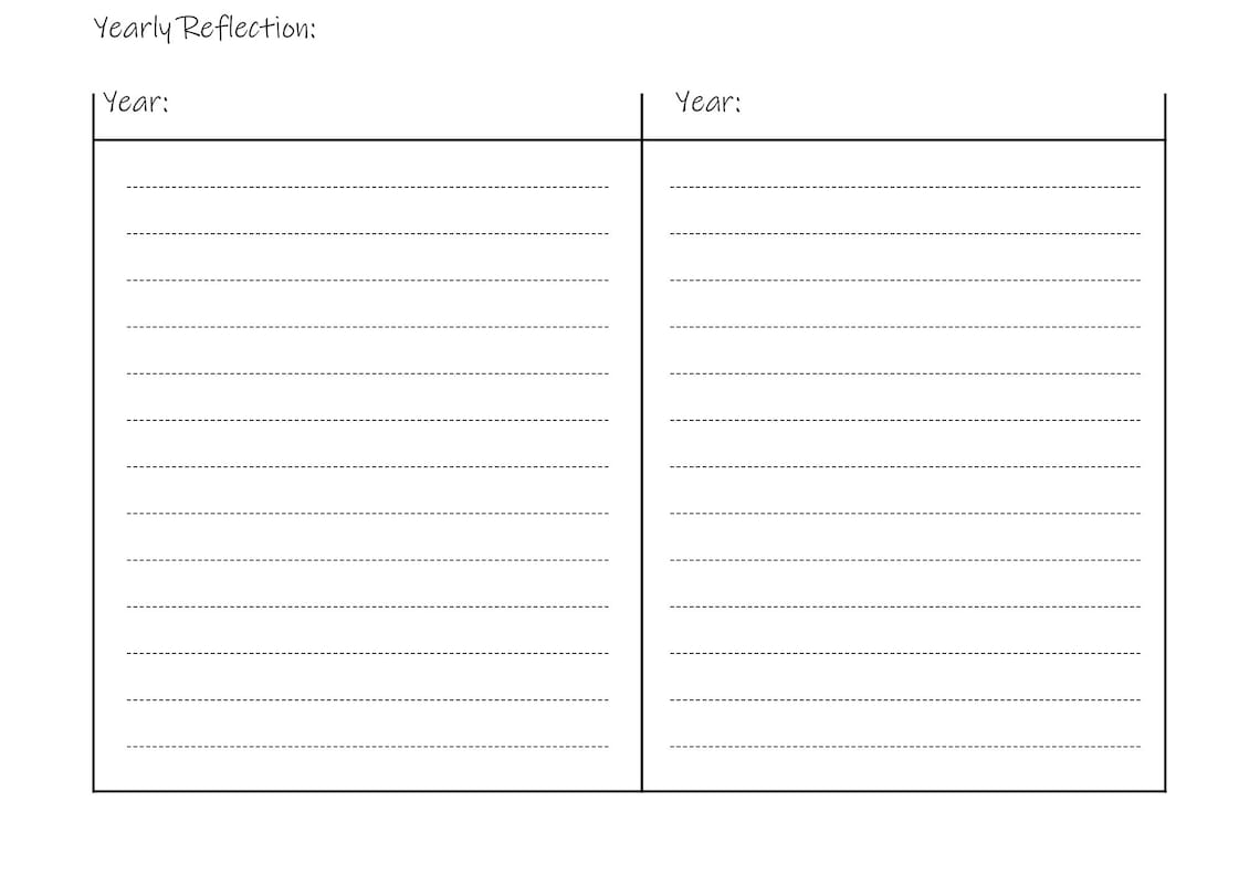 Printable Yearly Overview Diary: Personal, Wide, HP, Letter (PDF) - Etsy