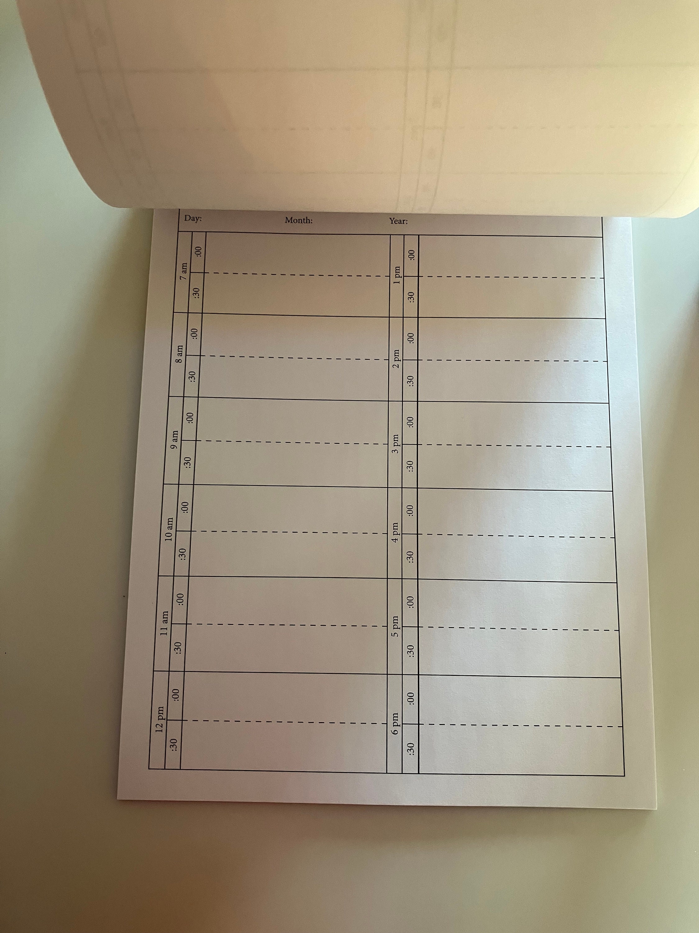 30 Minute Daily Planner Notepad, Portrait Layout 24 Hour Planner in 15 ...