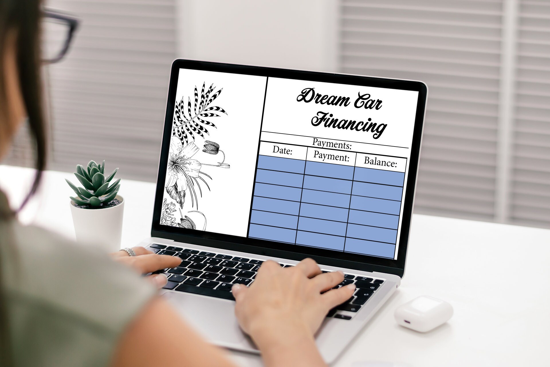 Editable and Printable Car Financing Chart - Etsy