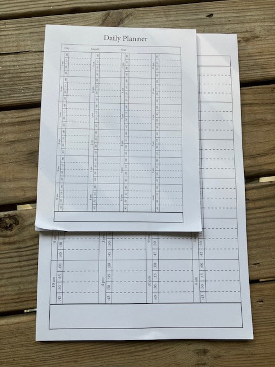 15 Minute Daily Planner Notepad Portrait Layout 24 Hour - Etsy
