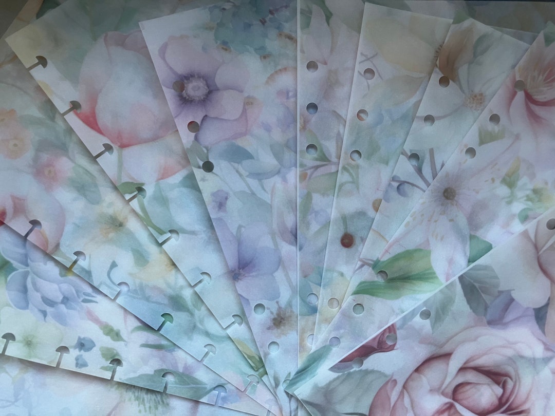 Floral Vellum Planner Dashboards - Full Bleed Vellum Sheets for ...