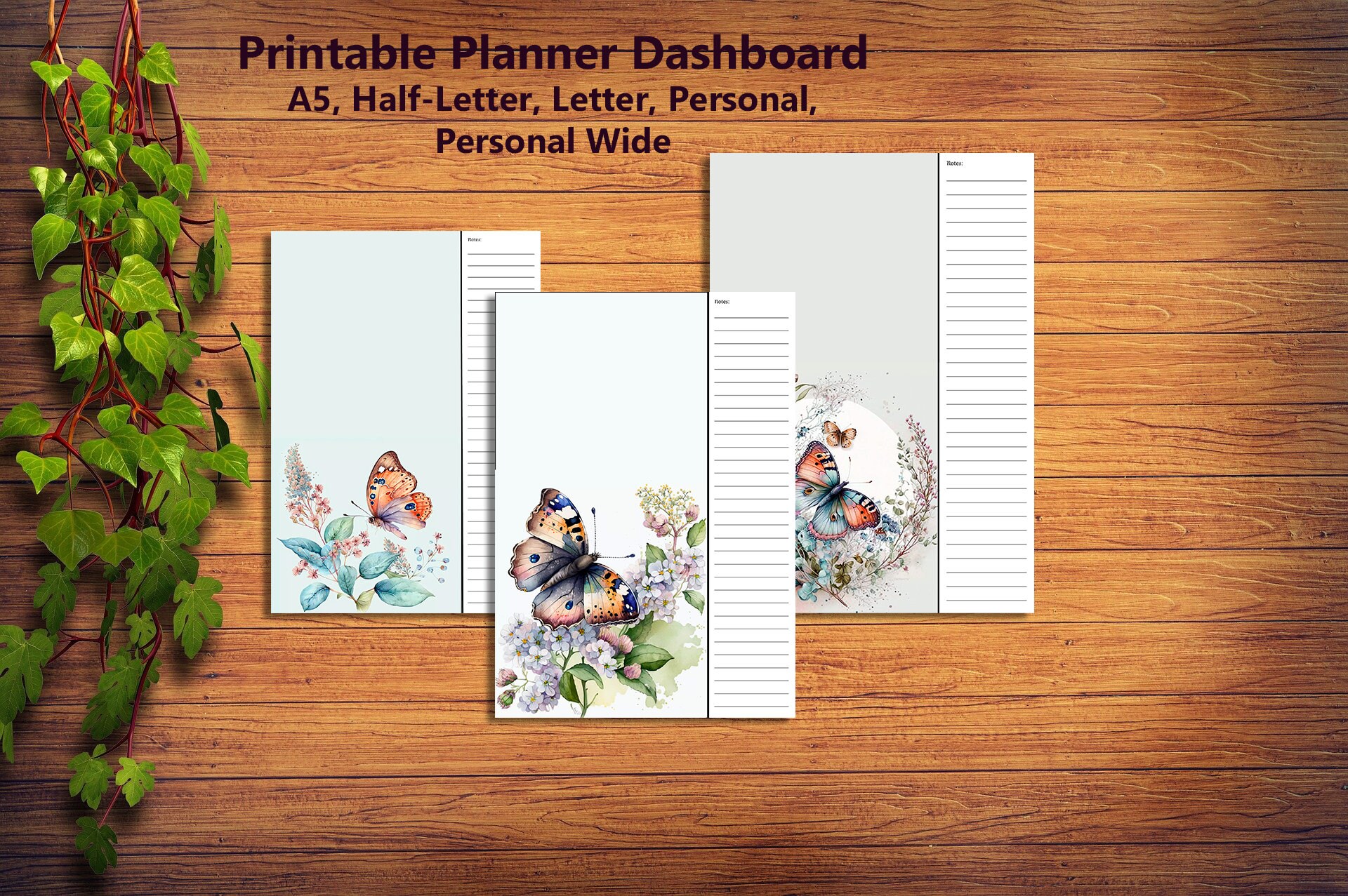 Printable Planner Dashboard Package, ,a5,half-letter, Letter, Personal ...