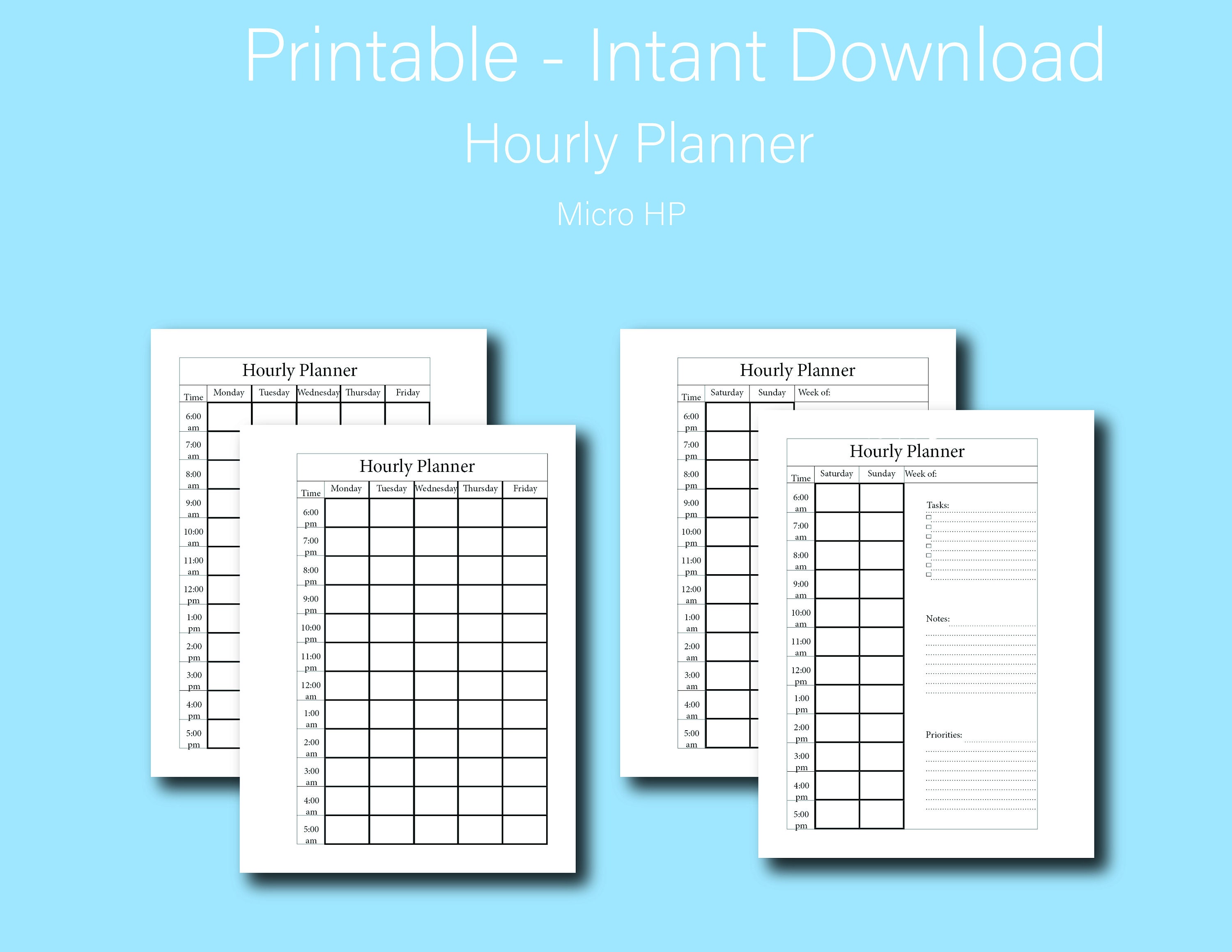 Printable Daily Planner Micro Happy Planner, Printable Undated Day ...