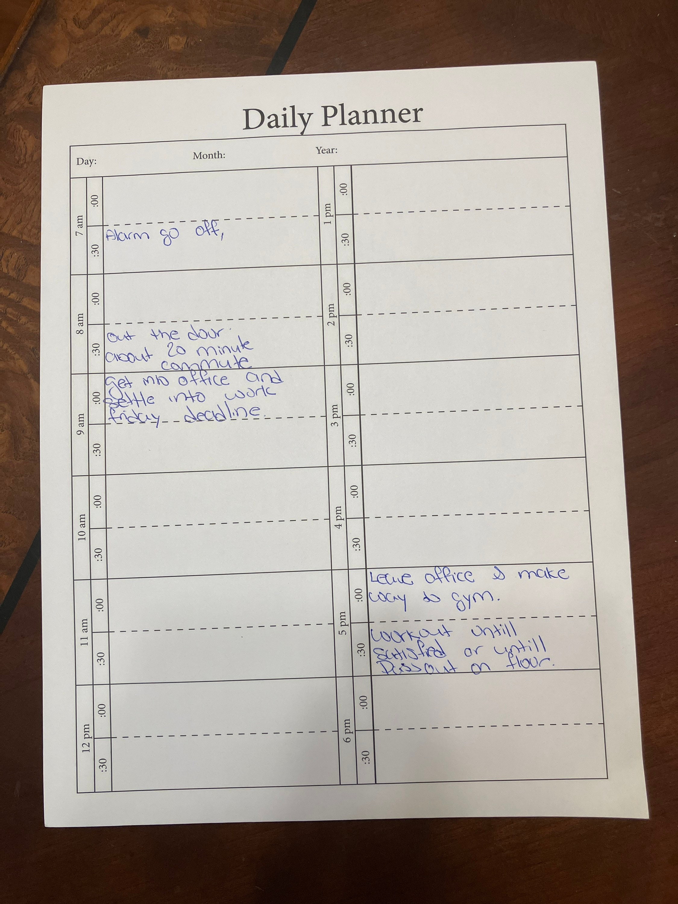 30 Minute Daily Planner Notepad, Portrait Layout 24 Hour Planner in 15 ...