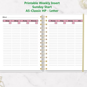 Printable Yearly Overview Diary Personal, Personal Wide, Classic HP ...
