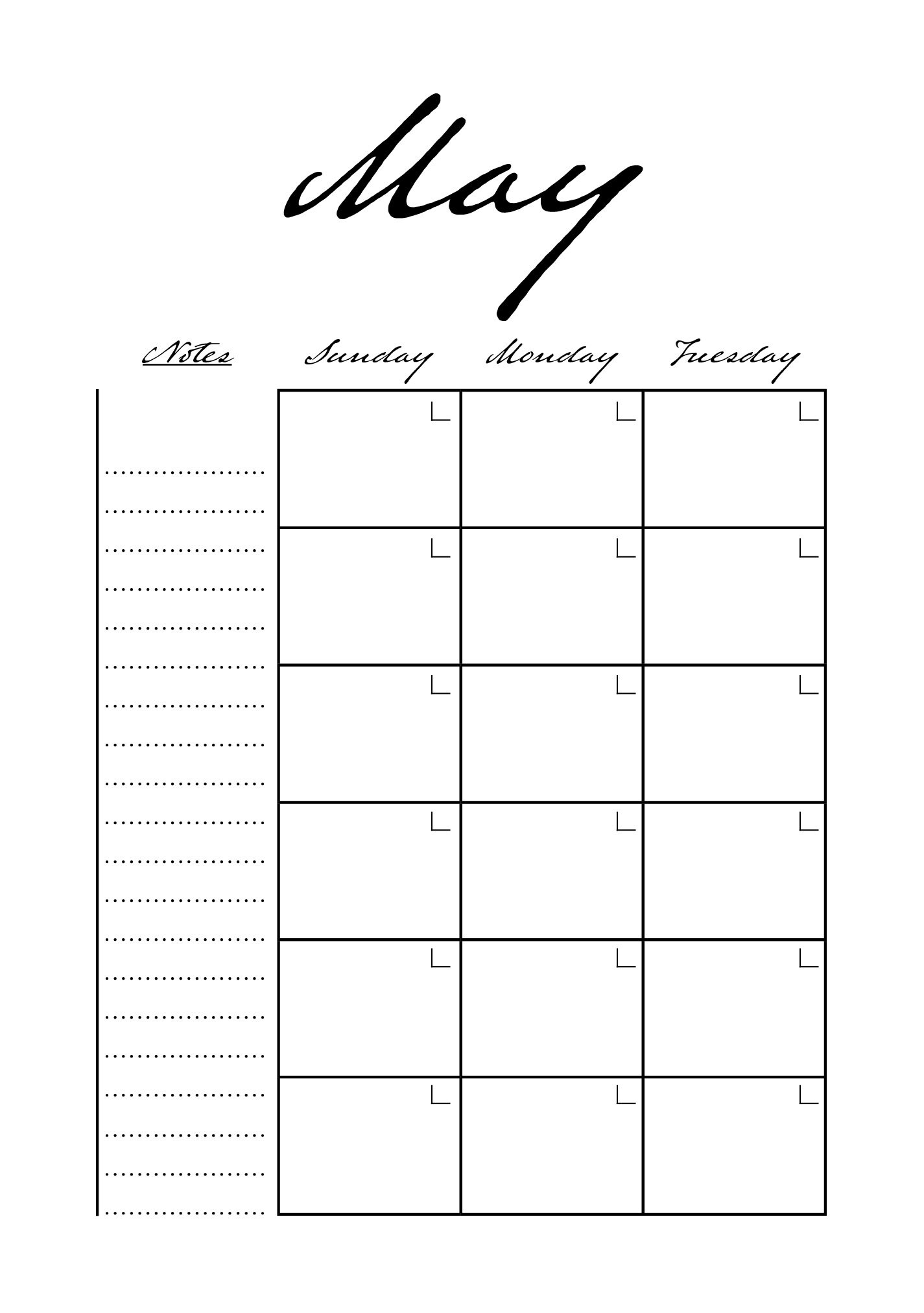 Undated Monthly Planner on Two Pages, Monthly Layout Calendar ...