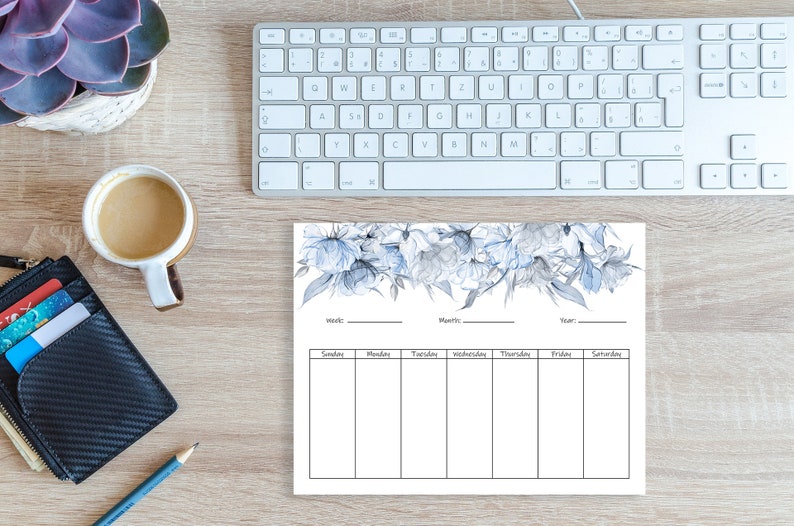 Editable and Printable Weekly Planner - Sunday and Monday Start - Etsy