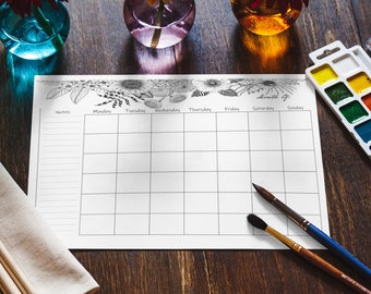 Monthly Calendar Notepad - Etsy