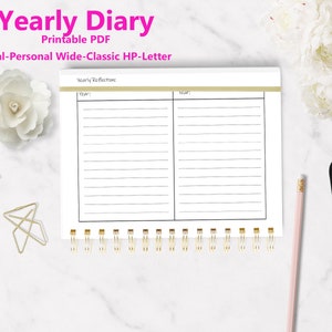 Printable Yearly Overview Diary - Personal, Personal Wide, Classic HP ...