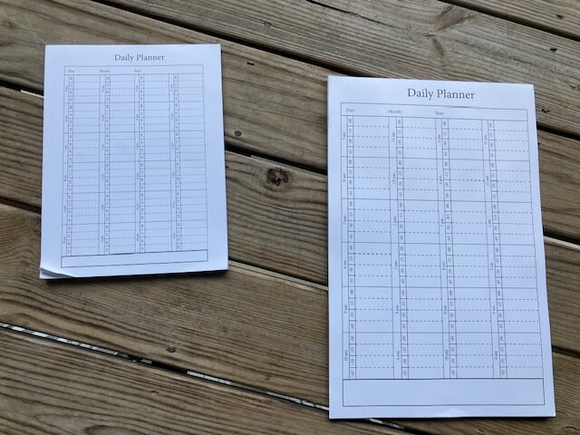 15 Minute Daily Planner Notepad, Portrait Layout 24 Hour Planner in 15 ...