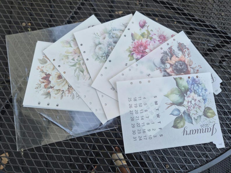 2026- A5 Vellum Dashboard Tab Set, Sunday/monday Start - Etsy