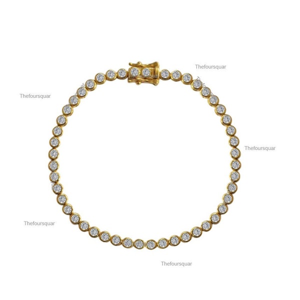 Bezel Set Bracelet - Etsy