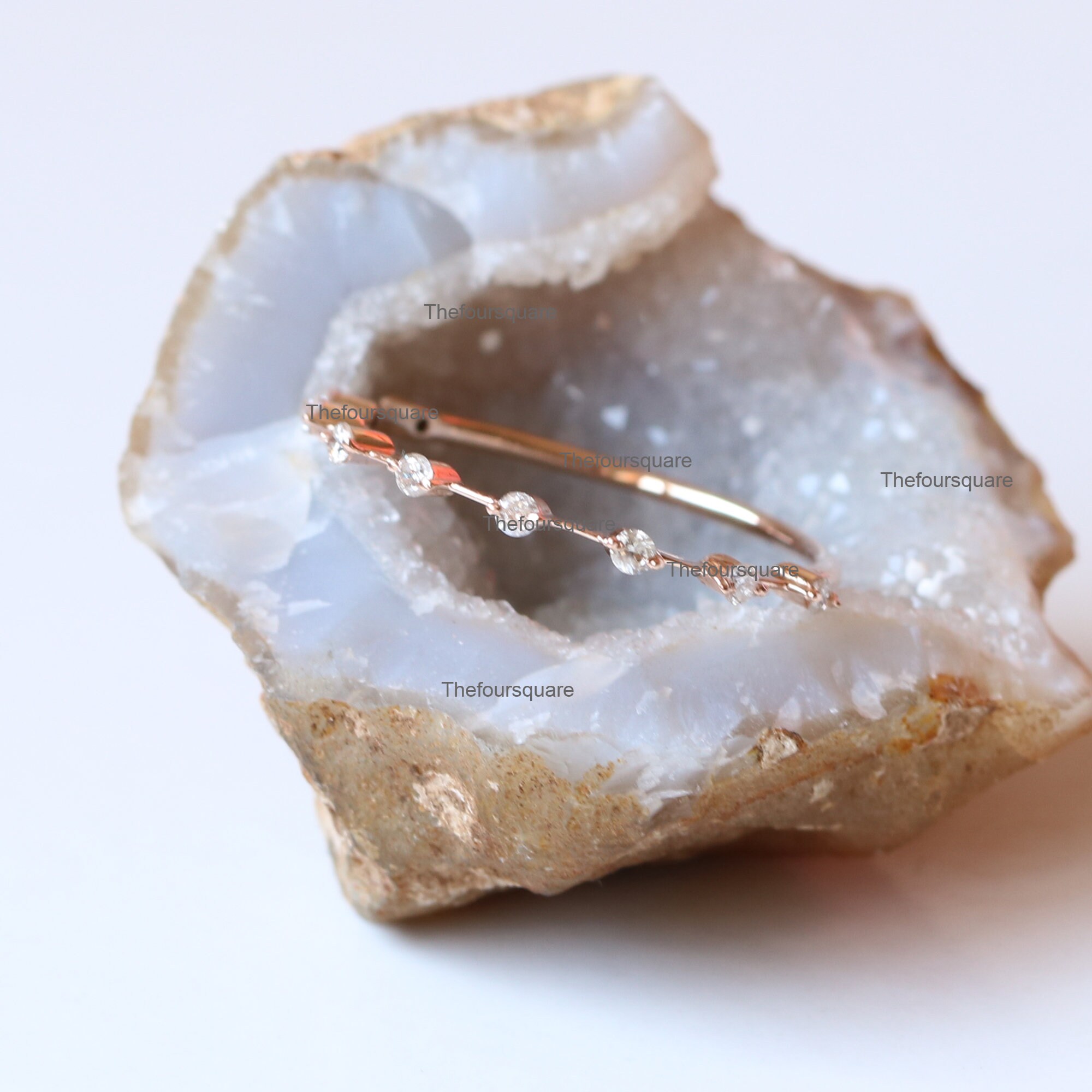 Diamond Distance Promise Ring 14k Gold Wedding Band Dainty - Etsy