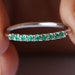 Unique Emerald Pave Promise Ring, 14k Gold Wedding Band Dainty Ring ...