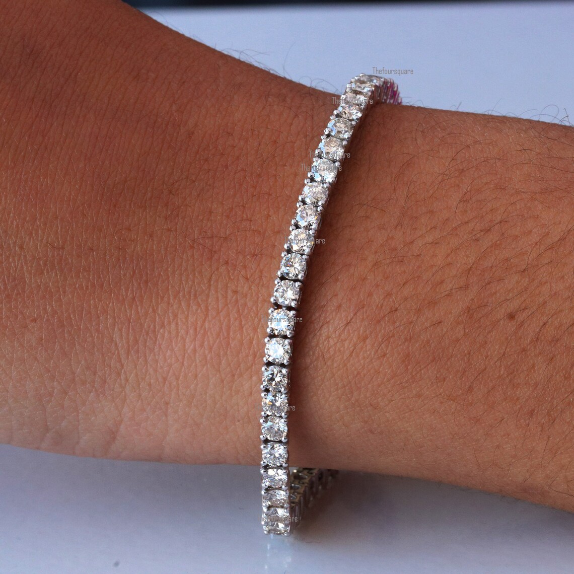 3.50CT Natural Diamonds Bracelet/ 14k White Gold Tennis Bracelet ...