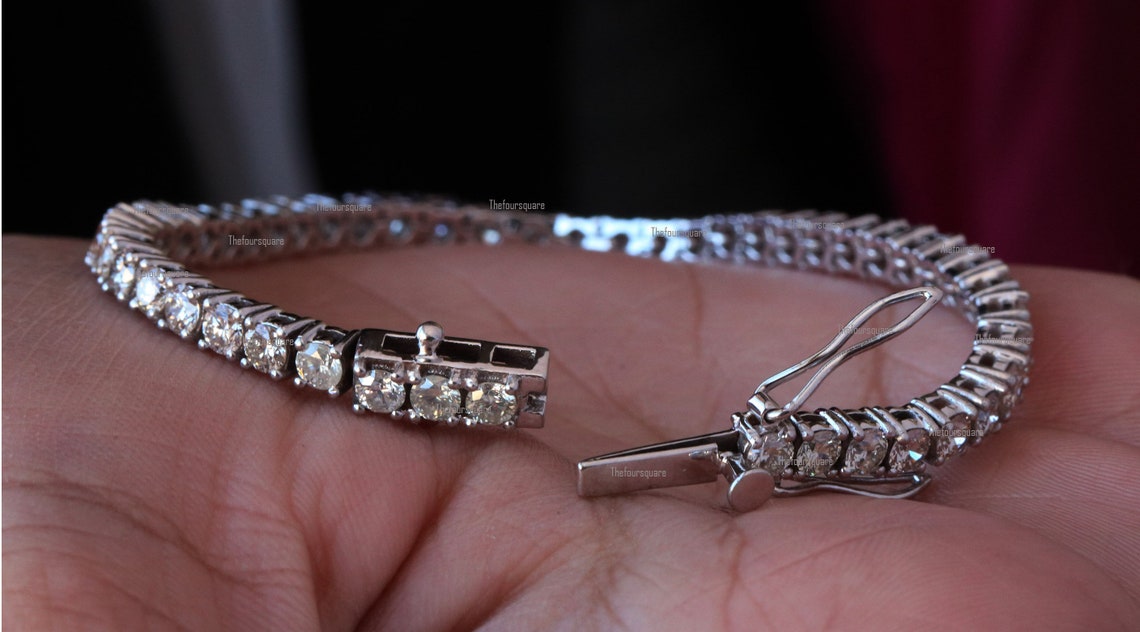 3.50CT Natural Diamonds Bracelet/ 14k White Gold Tennis Bracelet ...