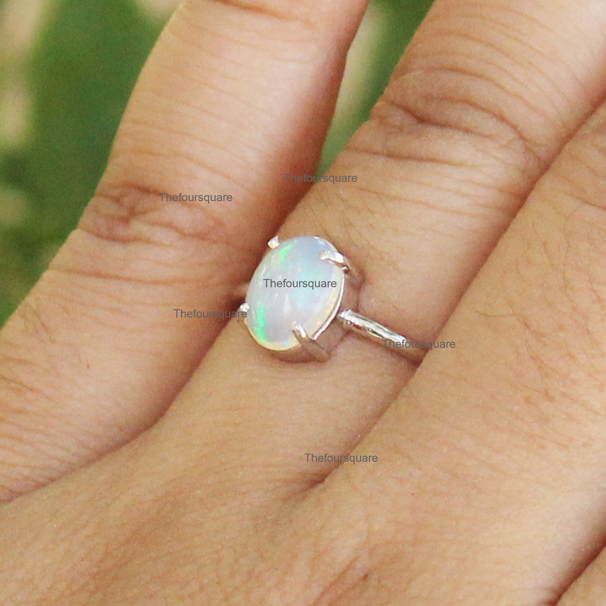 Natural Opal Ring in Yellow Gold Fire Opal Ring in Claw - Etsy