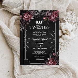 RIP Twenties 30th Birthday Invitation, Floral Death to My Youth Party ...