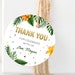 Round Hawaiian Thank You Tag Gold Tropical Thank You Tag Circle Luau ...