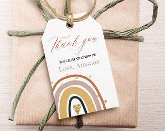 Rainbow Thank You Tag Boho Rainbow Favor Tags Download | Etsy
