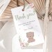 Teddy Bear Birthday Thank You Tag Editable Bear Girl Boy Baby Party ...