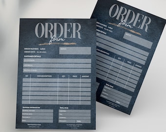 Printable Invoice Form Template Editable Black Gold Order | Etsy