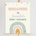 Boho Rainbow Welcome Sign Template Printable Neurtal Rainbow Baby ...