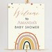 Neutral Rainbow Welcome Sign Template Printable Boho Rainbow Baby ...