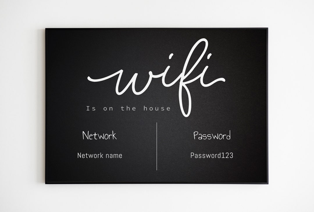 Wifi Password Sign Wifi Info Sheet Internet Network Information ...