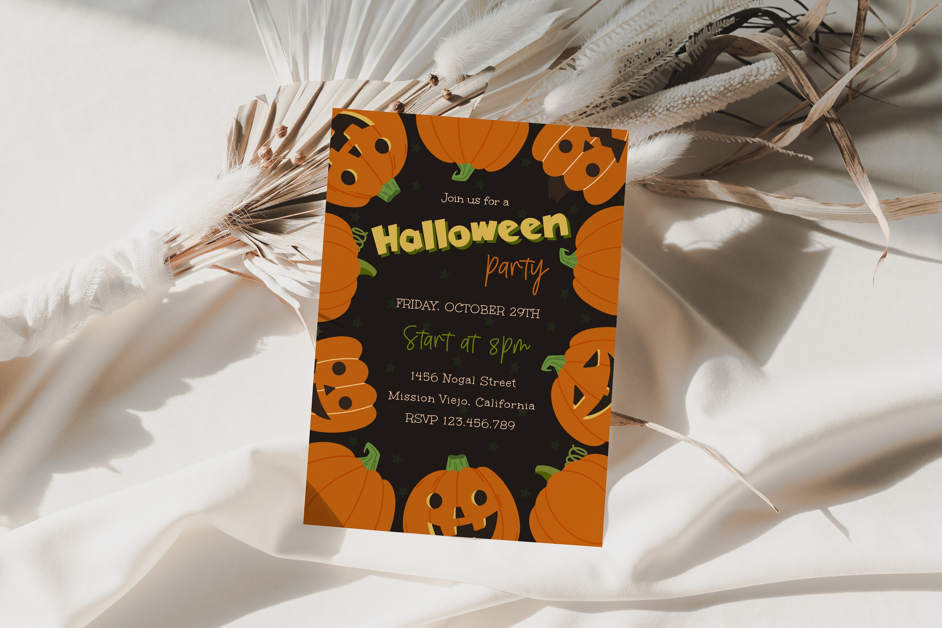 Halloween Party Invitation Printable Pumpkin Halloween Party - Etsy