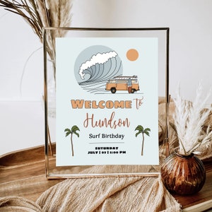 Surf Birthday Welcome Sign the Big One Surf's up Birthday Welcome ...