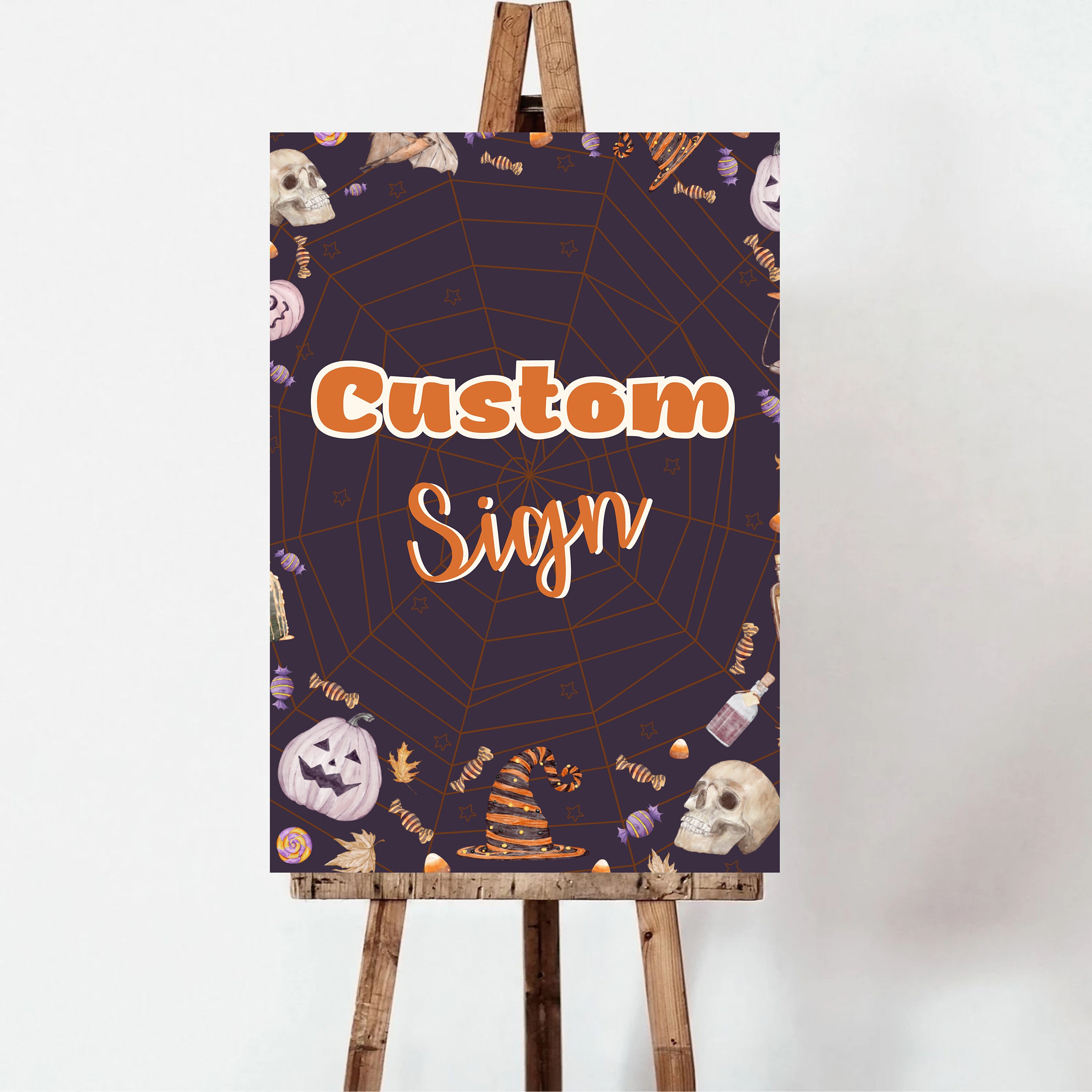 Halloween Birthday Custom Sign Printable Halloween Birthday - Etsy
