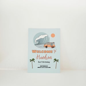 Surf Birthday Welcome Sign the Big One Surf's up Birthday Welcome ...