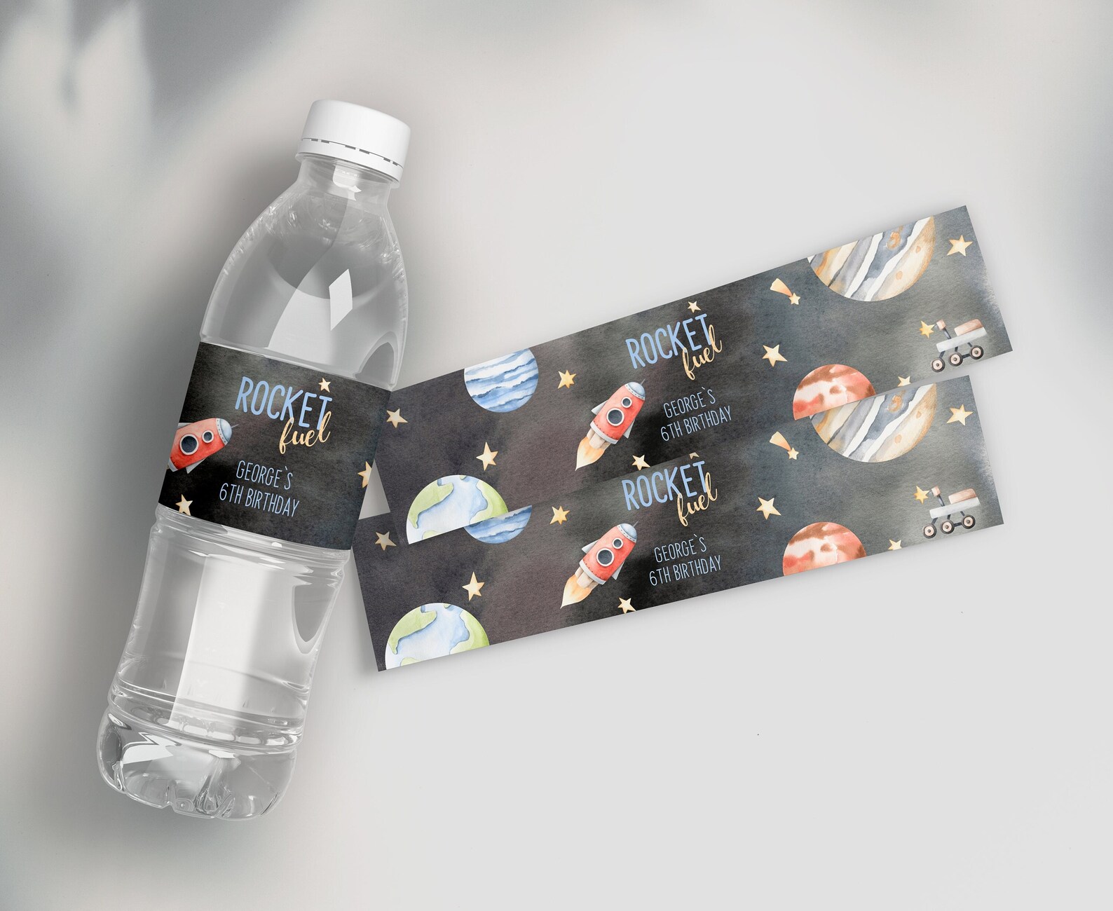 Space Water Bottle Label Editable First Trip Around the Sun - Etsy