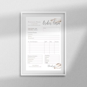 Gold Invoice Template Printable Order Form Template Customize Invoice ...