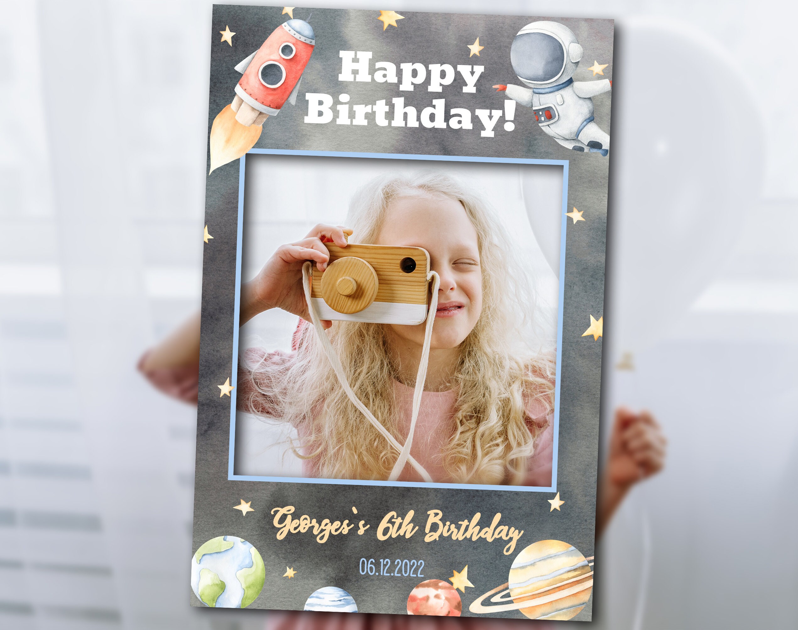 Space Photo Booth Frame Two the Moon Birthday Photo Booth - Etsy
