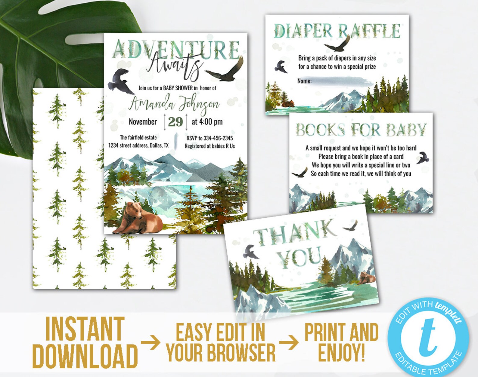 Adventure Baby Shower Invitation Kit Printable Adventure - Etsy