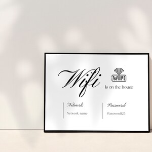 Wifi Password Sign Template Printable Wi-fi Password Guest Room ...