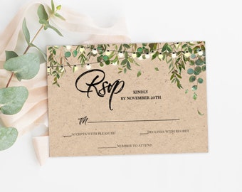 Rustic Rsvp Card - Etsy