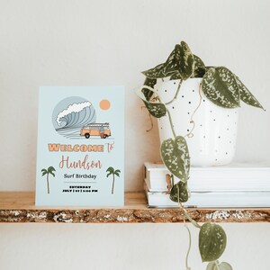 Surf Birthday Welcome Sign the Big One Surf's up Birthday Welcome ...