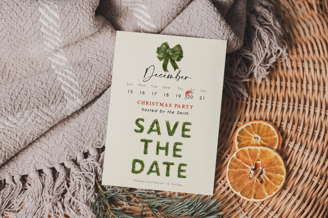 Christmas Save the Date Invitation | Digital Holiday Save the Dates ...
